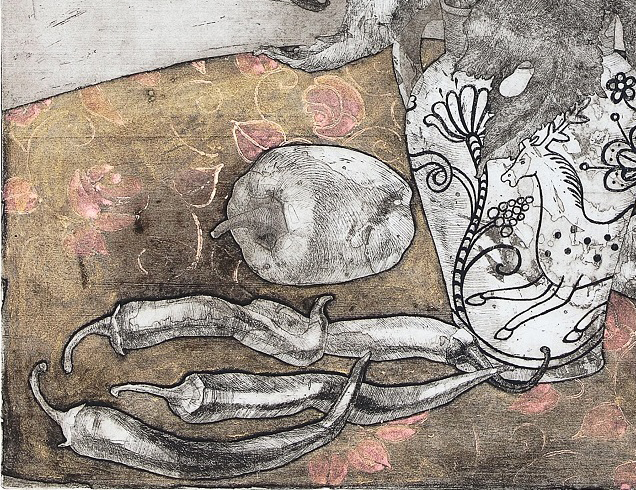 N2N Gallery | DAHLIAS. Etching on paper